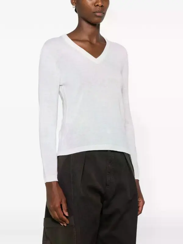 PANICALE V-neck Cashmere Sweater With Ribbed Detailing