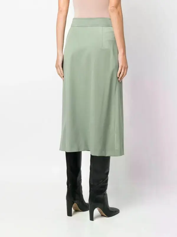 Alberta Ferretti Off-centre Fastening Pleated Skirt