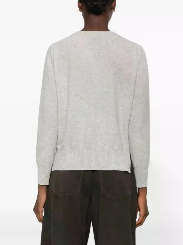 PANICALE Sequin-embellished Side-slit Sweater
