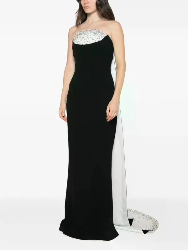 JEAN-LOUIS SABAJI Crystal-embellished Strapless Maxi Dress