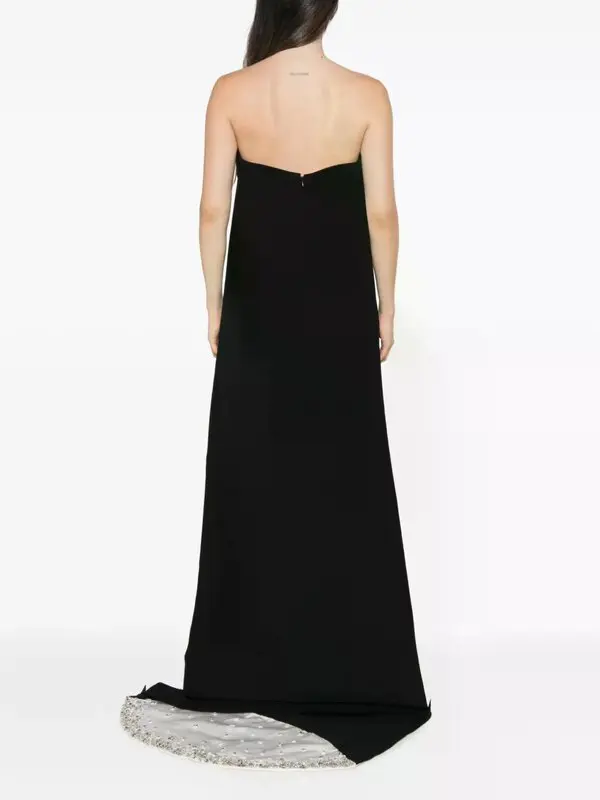 JEAN-LOUIS SABAJI Crystal-embellished Strapless Maxi Dress