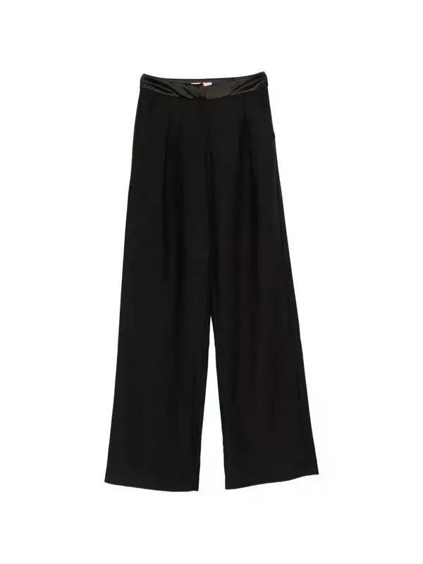TWENTY FOURHAITCH Satin Waistband Pleated Trousers
