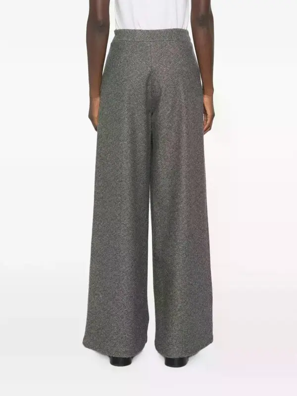 BYE Herringbone-pattern Wide-leg Trousers