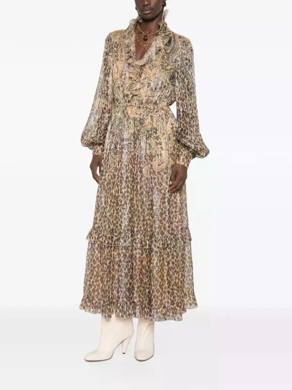 Etro Paisley Leopard-print Maxi Dress - Neutrals