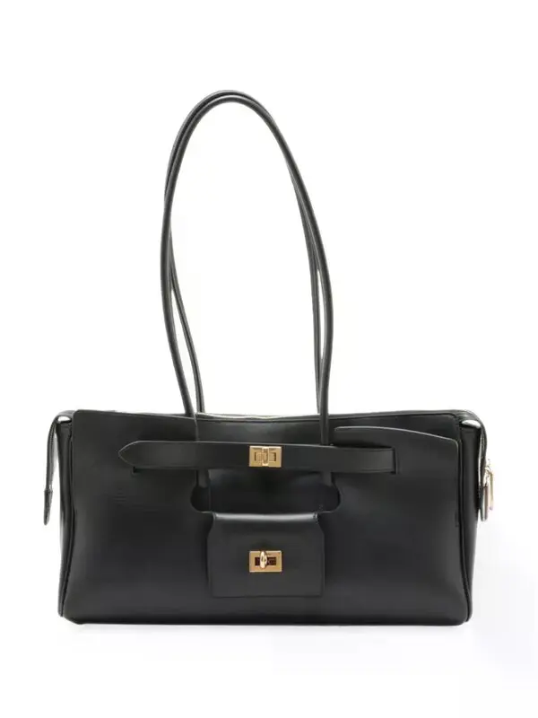 Balenciaga 2020-2026 Leather Bel Air Shoulder Bag - Black