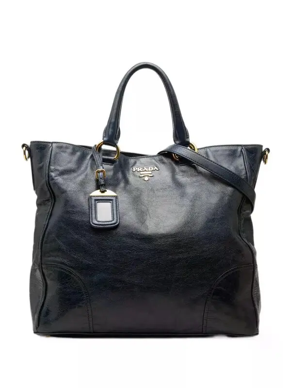 Prada 2010-2026 Vitello Shine Open Convertible Tote Satchel