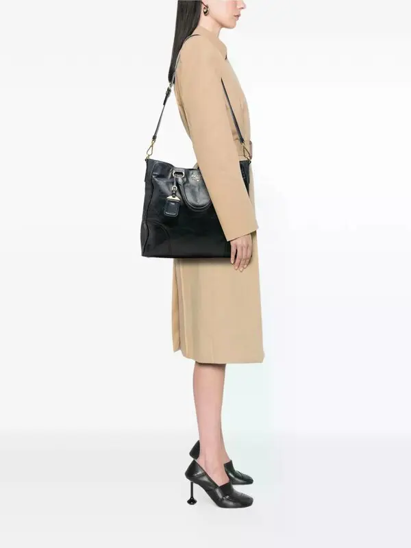 Prada 2010-2026 Vitello Shine Open Convertible Tote Satchel