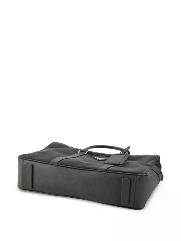 Prada Saffiano Trimmed Tessuto Business Bag