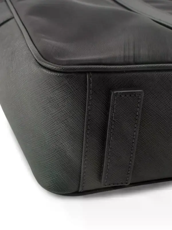 Prada Saffiano Trimmed Tessuto Business Bag