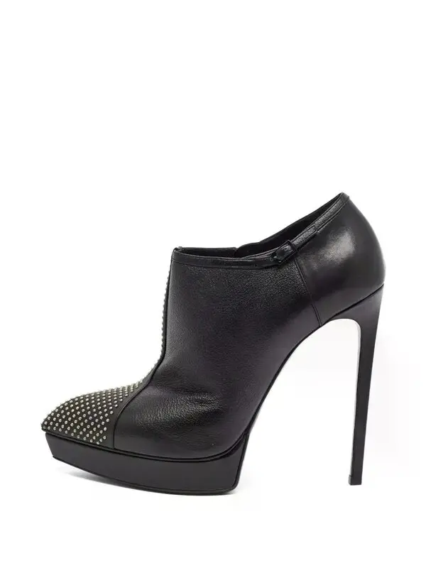 Saint Laurent Janis Studded Leather Ankle Boots
