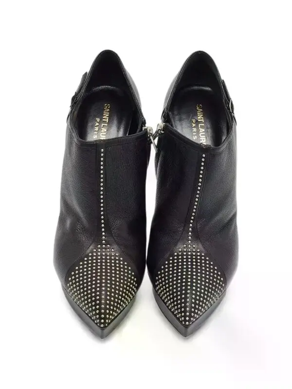 Saint Laurent Janis Studded Leather Ankle Boots