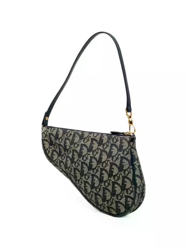 Dior 2001 Mini Diorissimo Canvas Saddle Pochette Shoulder Bag