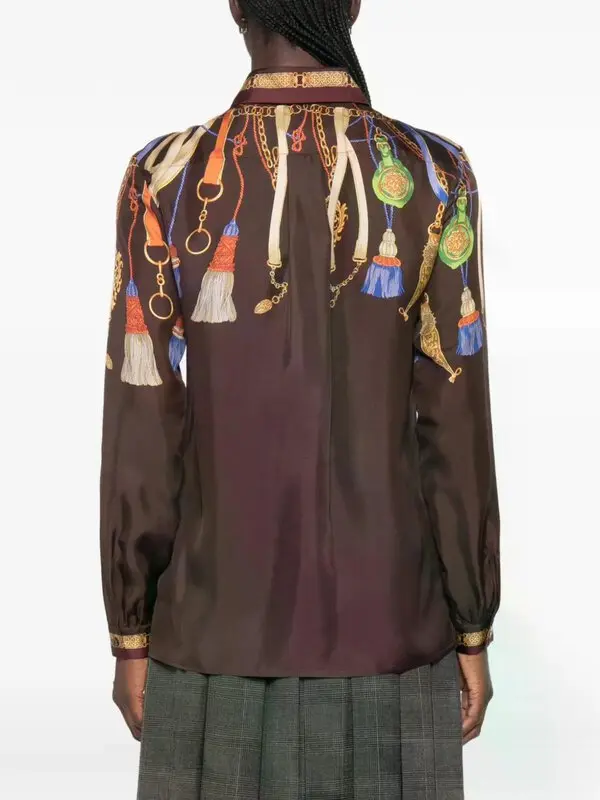 Etro Tassel-print Silk Shirt
