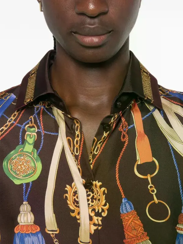 Etro Tassel-print Silk Shirt