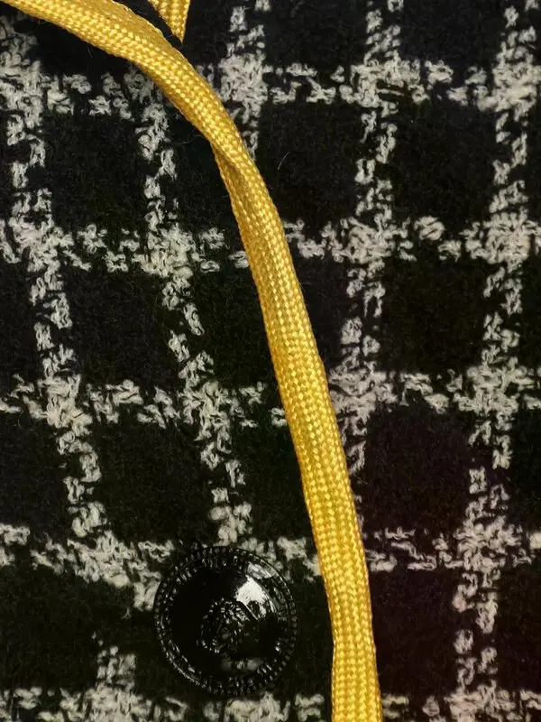 Versace And Yellow Checked Tweed Jacket