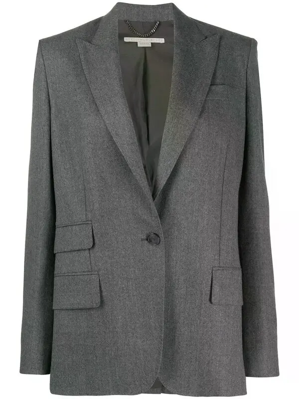 Stella McCartney Pocket Detail Single-breasted Blazer - Grey