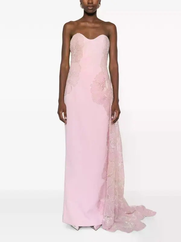 JEAN-LOUIS SABAJI Embroidered-tulle Maxi Dress