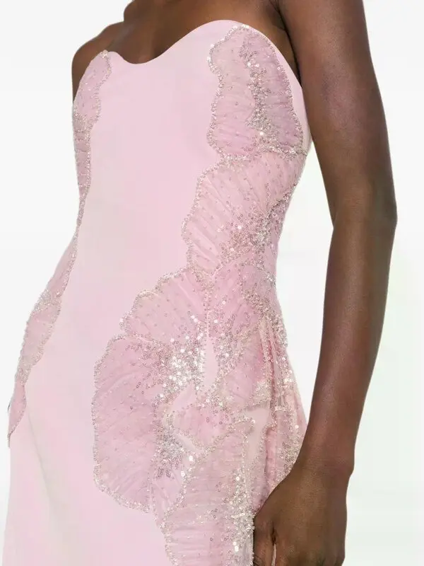 JEAN-LOUIS SABAJI Embroidered-tulle Maxi Dress