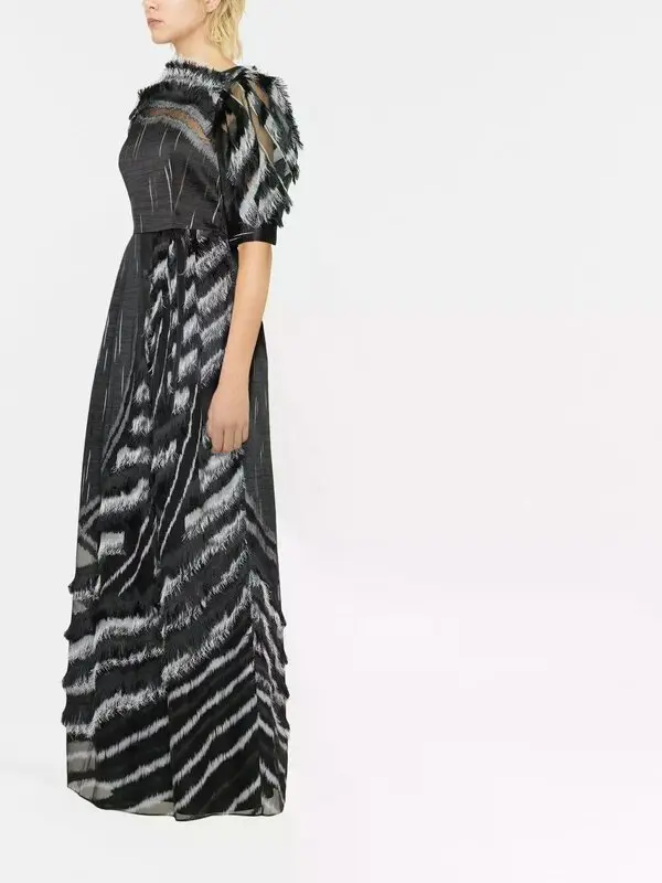 Alberta Ferretti Multi-stripe Evening Gown