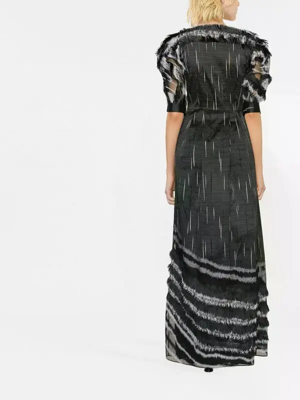 Alberta Ferretti Multi-stripe Evening Gown