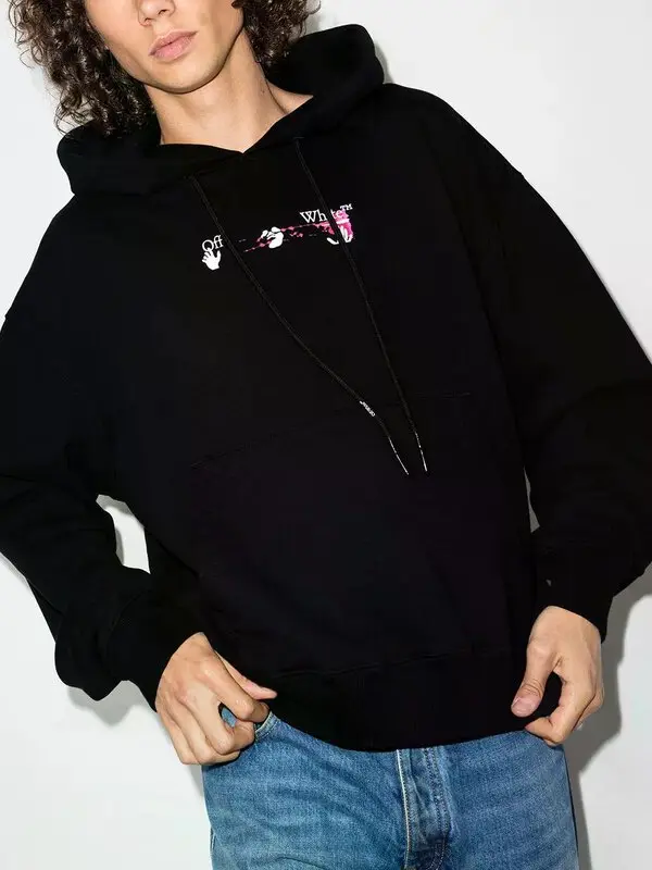 Off-White Acrylic Arrow Drawstring Hoodie