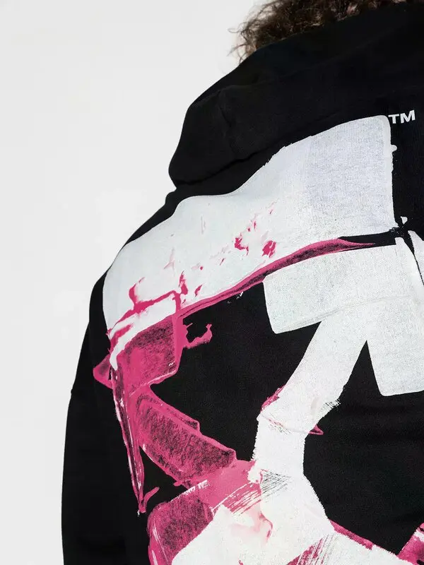 Off-White Acrylic Arrow Drawstring Hoodie