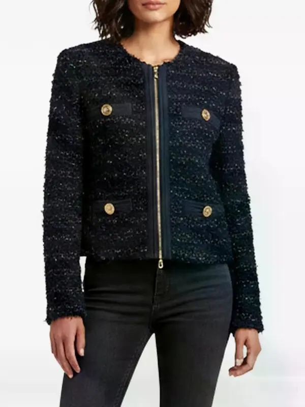 Balmain Bouclé Zip-up Tweed Jacket