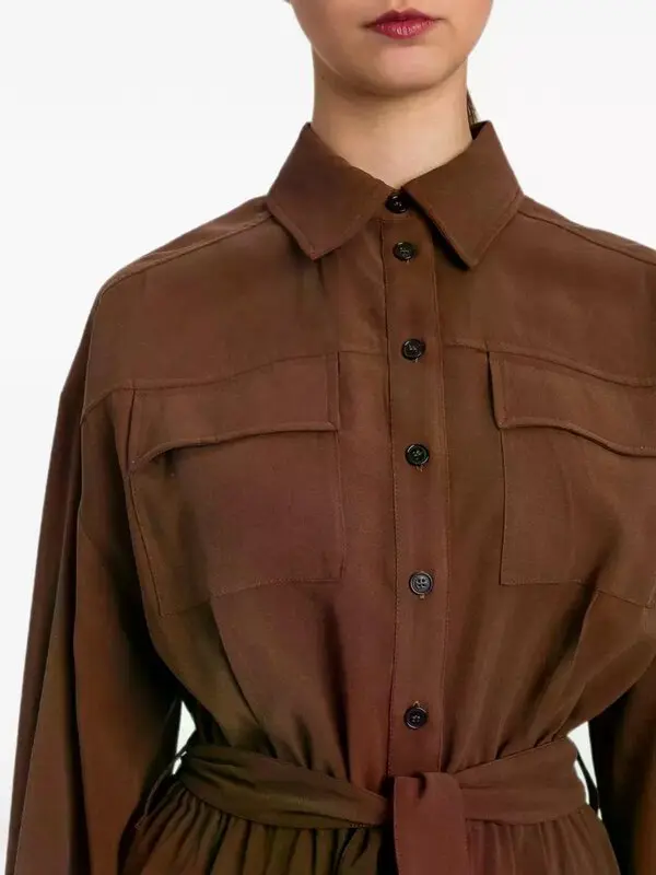 TWINSET Flap-pockets Shirt Midi Dress