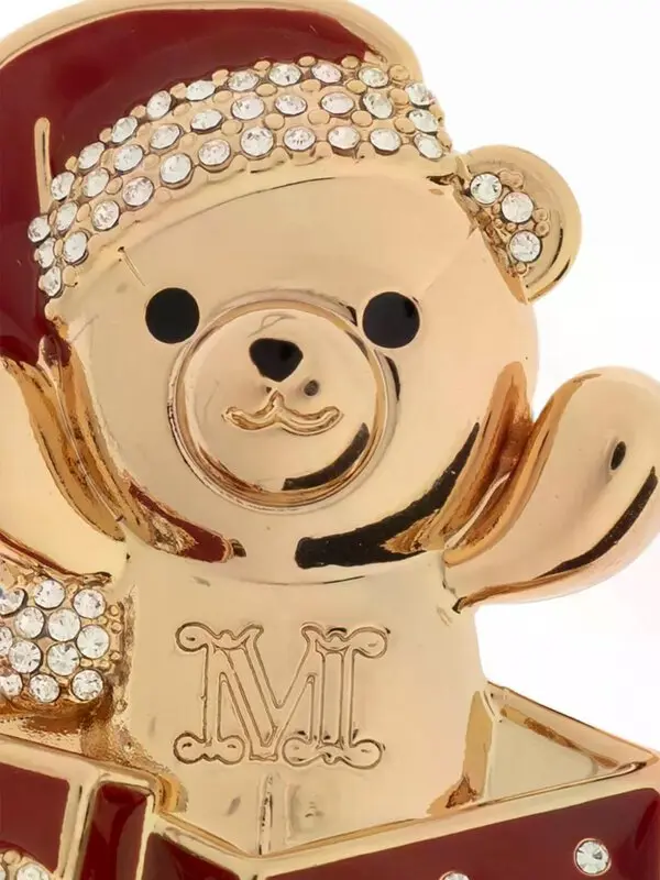 Max Mara Teddy Bear-shaped Crystal-embellished Brooch
