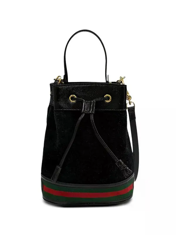 Gucci 2016-2026 Small Suede Ophidia Bucket Satchel - Black
