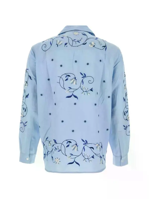 BAZISZT Baziiszt Embroidered Lotus Shirt