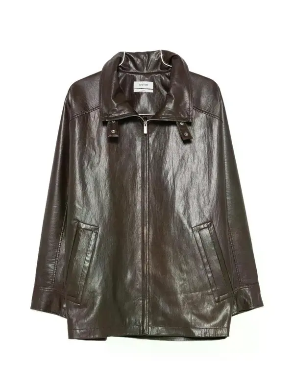 SYSTEM High-neck Zip-up Biker Jacket