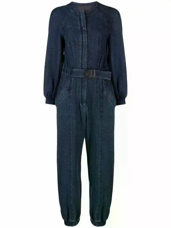 Alberta Ferretti Belted Denim Jumpsuit - Blue