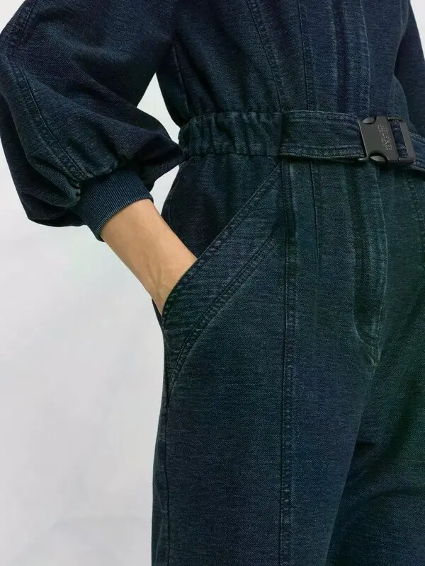 Alberta Ferretti Belted Denim Jumpsuit