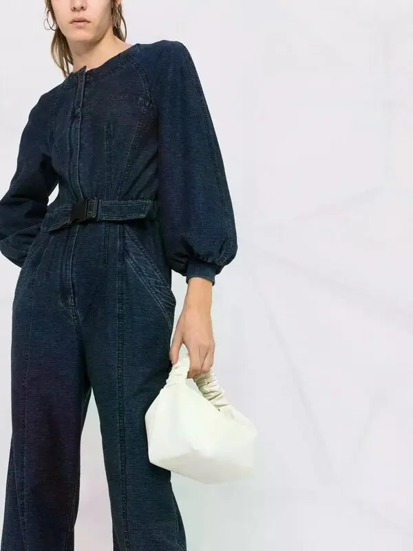 Alberta Ferretti Belted Denim Jumpsuit