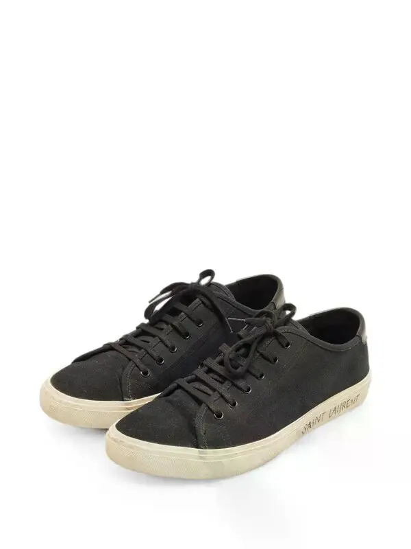 Saint Laurent Malibu Lace-up Canvas Sneakers - Black