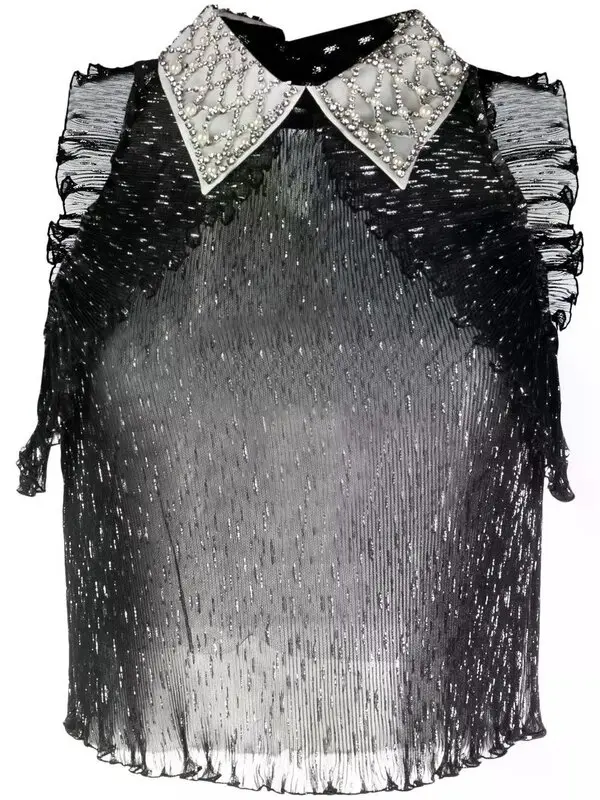 Alberta Ferretti Pleated Fil-coupé Top - Black