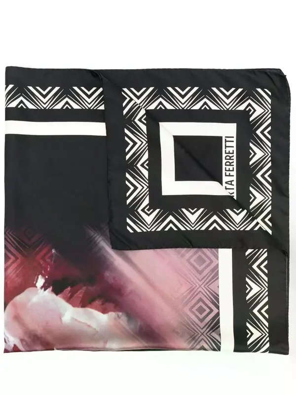 Alberta Ferretti Geometric-print Silk Scarf