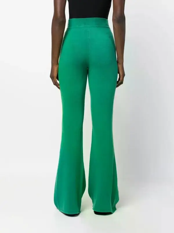 Alberta Ferretti Flared Fine-knit Trousers