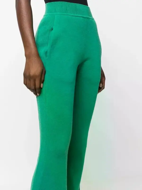 Alberta Ferretti Flared Fine-knit Trousers