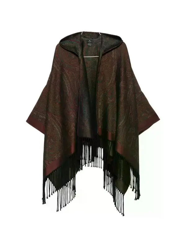 Etro Paisley-print Hooded Poncho - Brown