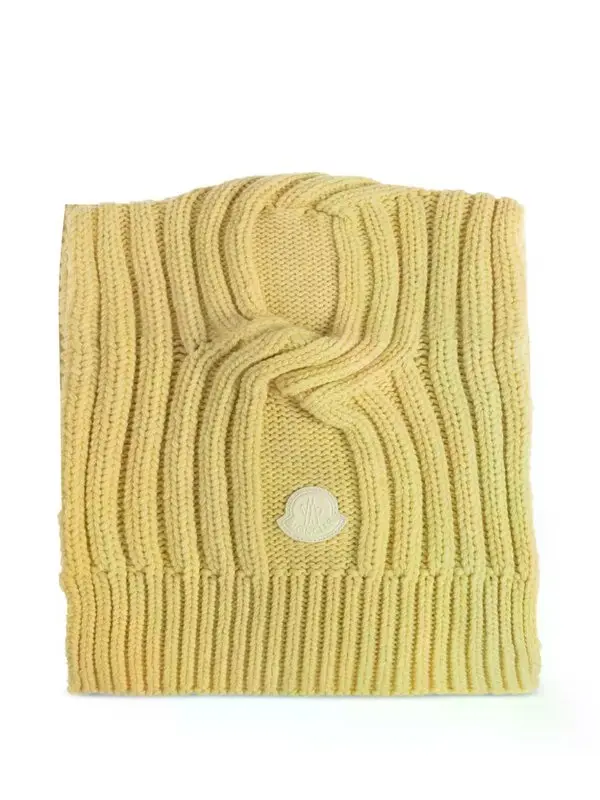 Moncler Cable-knit Logo-patch Scarf
