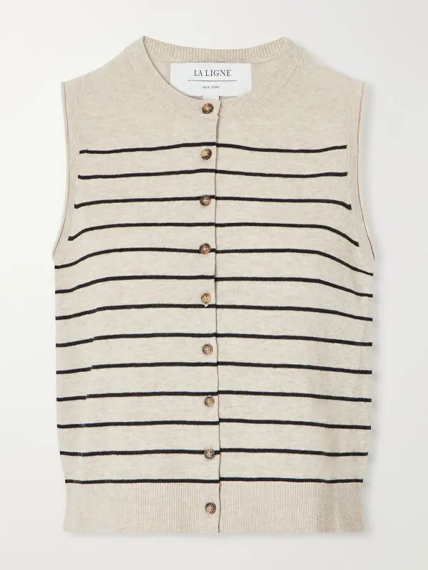 LA LIGNE Striped Knitted Vest