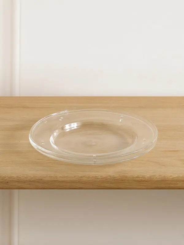 SOPHIE LOU JACOBSEN Aperitivo Set Of Two Crystal-embellished Glass Plates - Neutrals