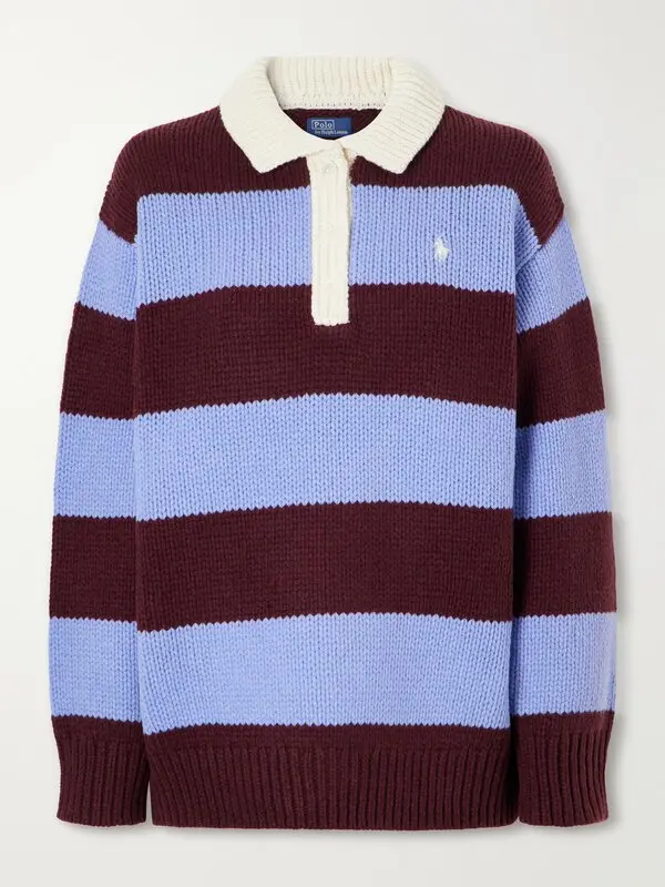 Polo Ralph Lauren Striped Wool-blend Polo Sweater