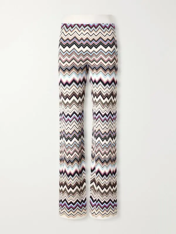 Missoni Striped Crochet-knit Straight-leg Pants - Multi