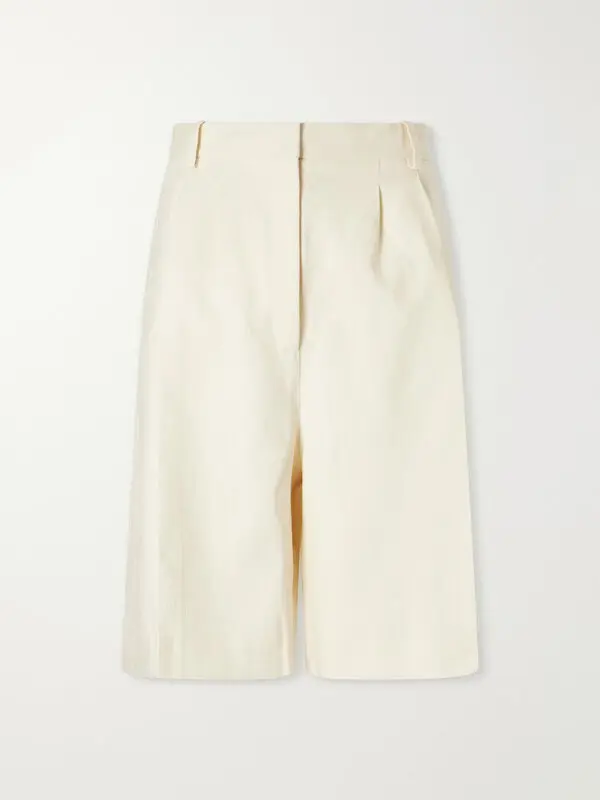 ANINE BING Bryson Canvas Knee-lenght Shorts - Neutrals