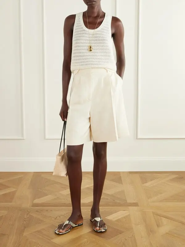 ANINE BING Bryson Canvas Knee-lenght Shorts