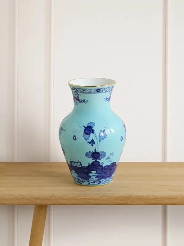 GINORI 1735 Oriente Italiano Ming Iris Porcelain Vase