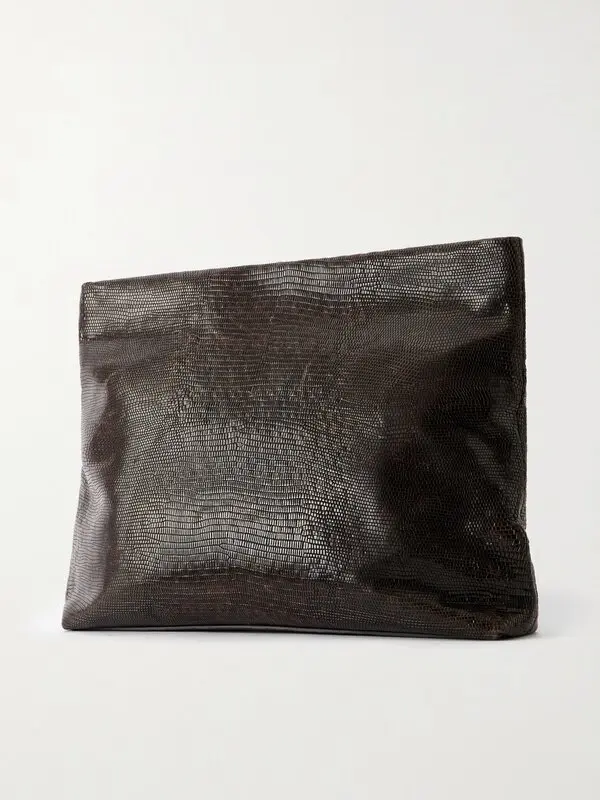 NILI LOTAN Jerry Croc-effect Leather Clutch